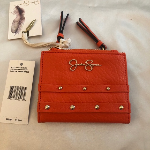 Jessica Simpson | Bags | Jessica Simpson Lacey Faux Leather Mini Bifold ...